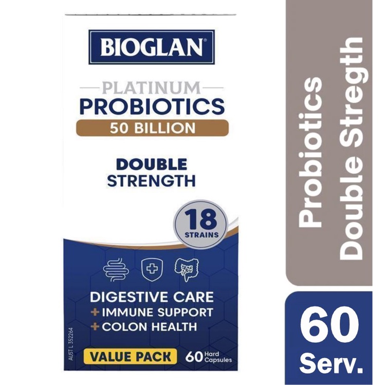 Bioglan Platinum Probiotics, 50 Billions, 18 Multi-Strains, Double ...