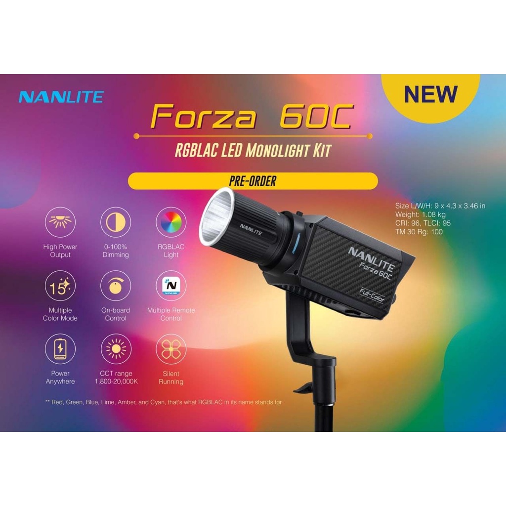 CNY Sales Nanlite Forza 60C RGBLAC LED Spot Monolight Kit | Shopee Malaysia