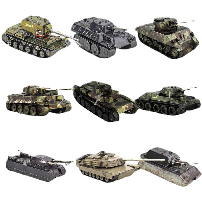 Military Tank Model Puzzles 3D Metal DIY Handmade Toys Spider Tank T-34 ...