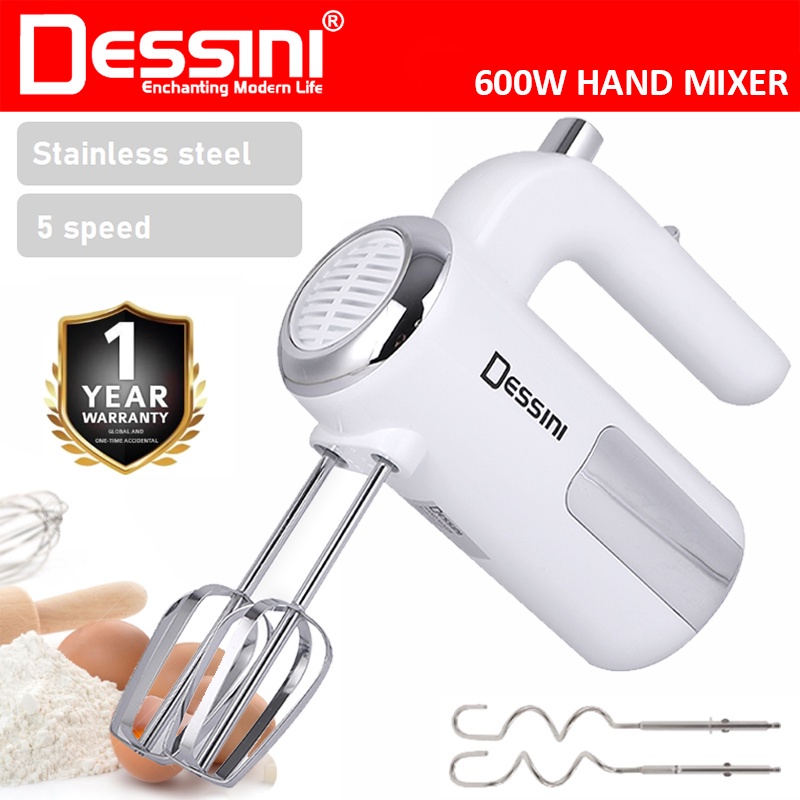 DESSINI ITALY 5 Speed Electric Hand Mixer Egg Beater Blender Grinder Processor Dough Whisk Mesin ...