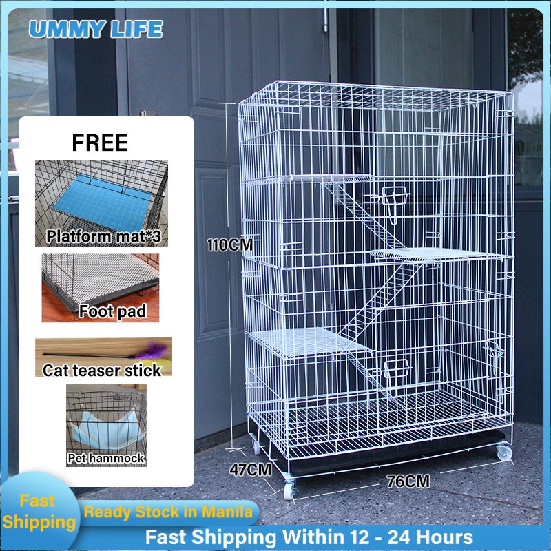 Cat Cage Easy Assemble Kitten Hamster Cage Pet 2/3/4 Large Layer ...
