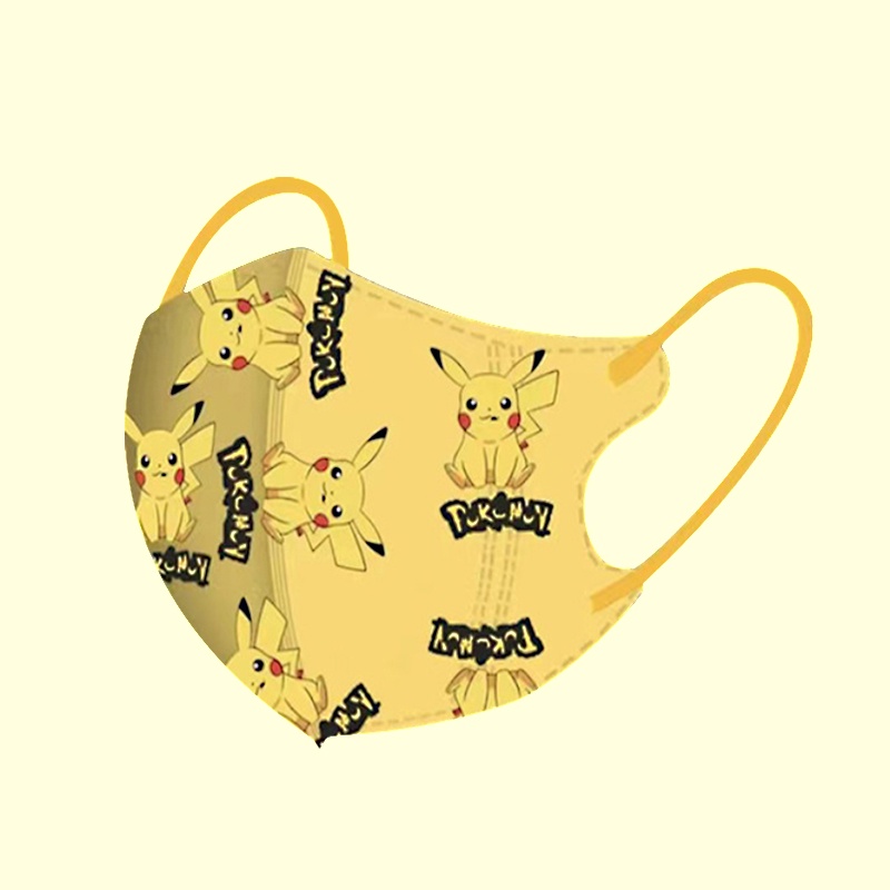 10 Pcs/pack Pikachu 3D Children's Mask Elf Pok É Mon Cartoon Print High ...