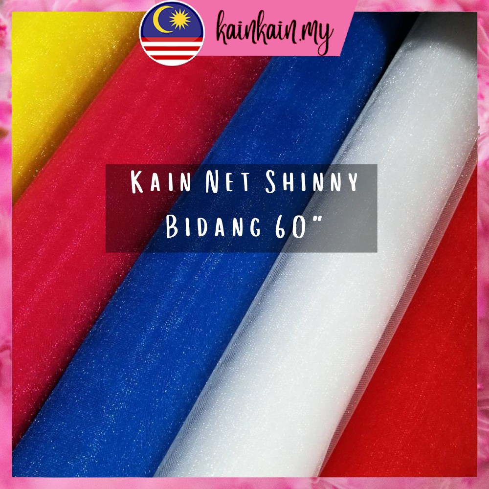 🌸 Kain Net Berkilat Shiny Net Fabric Bidang 60" For Gift Wrapping Tutu Skirt Bodywear | Shopee ...