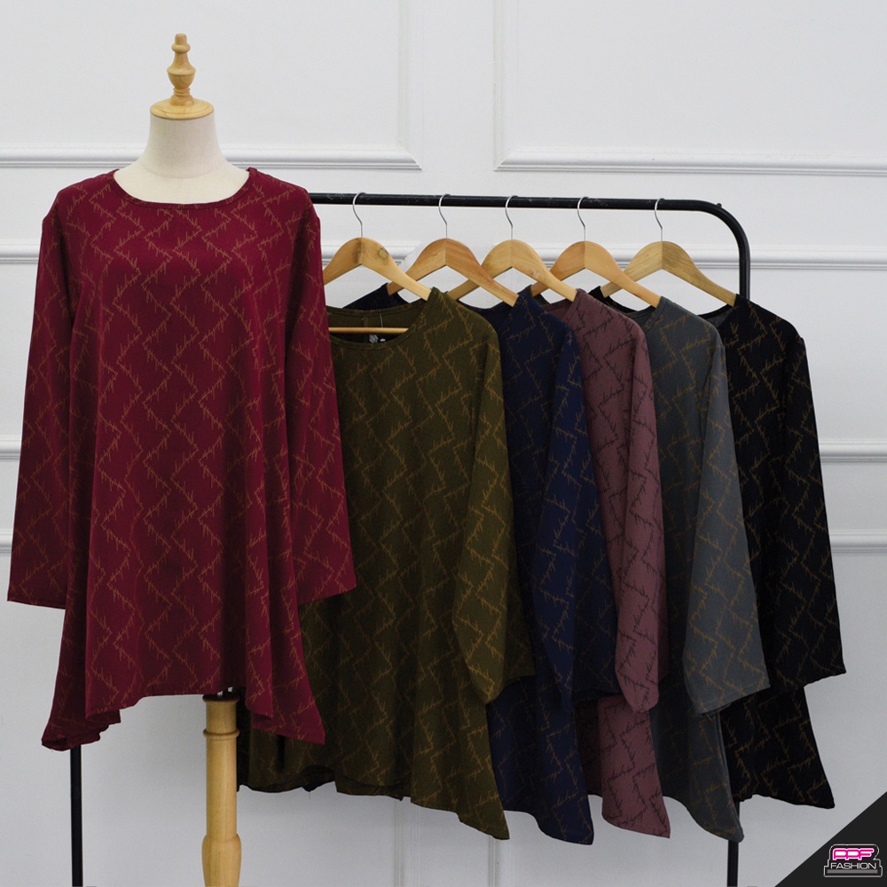 PPF 664016 44&48 Cotton Linen Plus Size Texture Blouse /Blouse Labuh Muslimah Size Besar ...