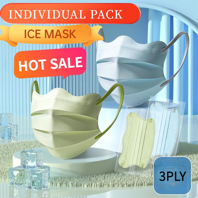 Ready stock 50pcs Adult/Kid Ice Facemask Curved Butterfly Wave V-Shaped ...