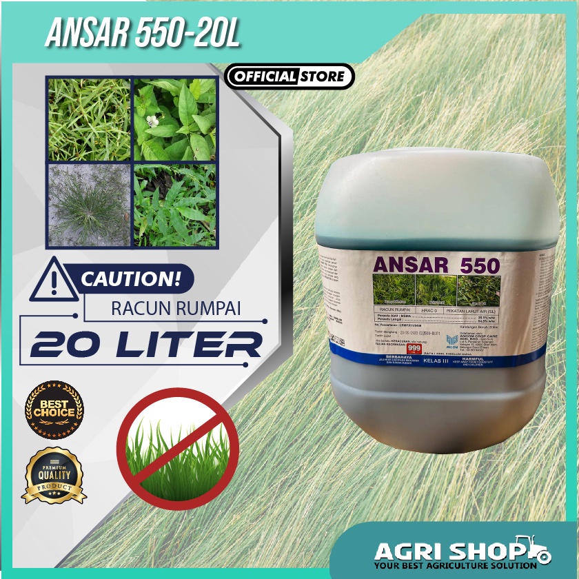 Agrishop 20 Liter ANSAR 550 MSMA 35.5% Herbicide Weed Grass Killer ...