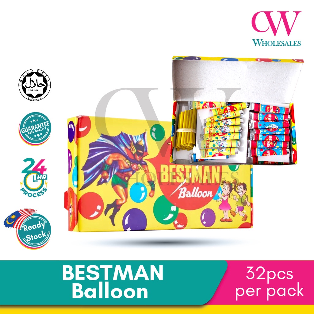 Balloons with Straw 32's | BESTMAN Ballons 32's x 4 Box Bundle | Shopee ...