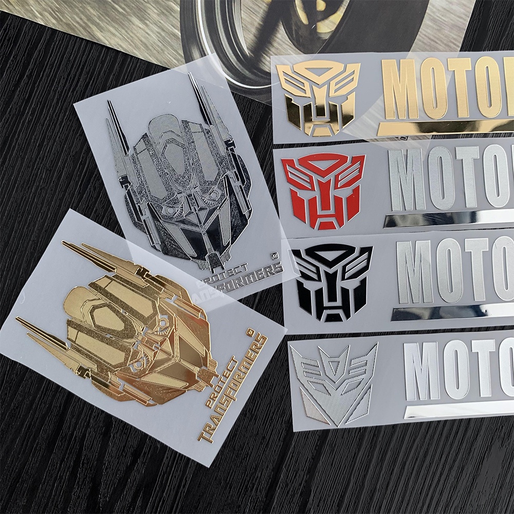 Universal Motorcycle Transformers Nickel Metal Helmet Stickers Car 3D ...