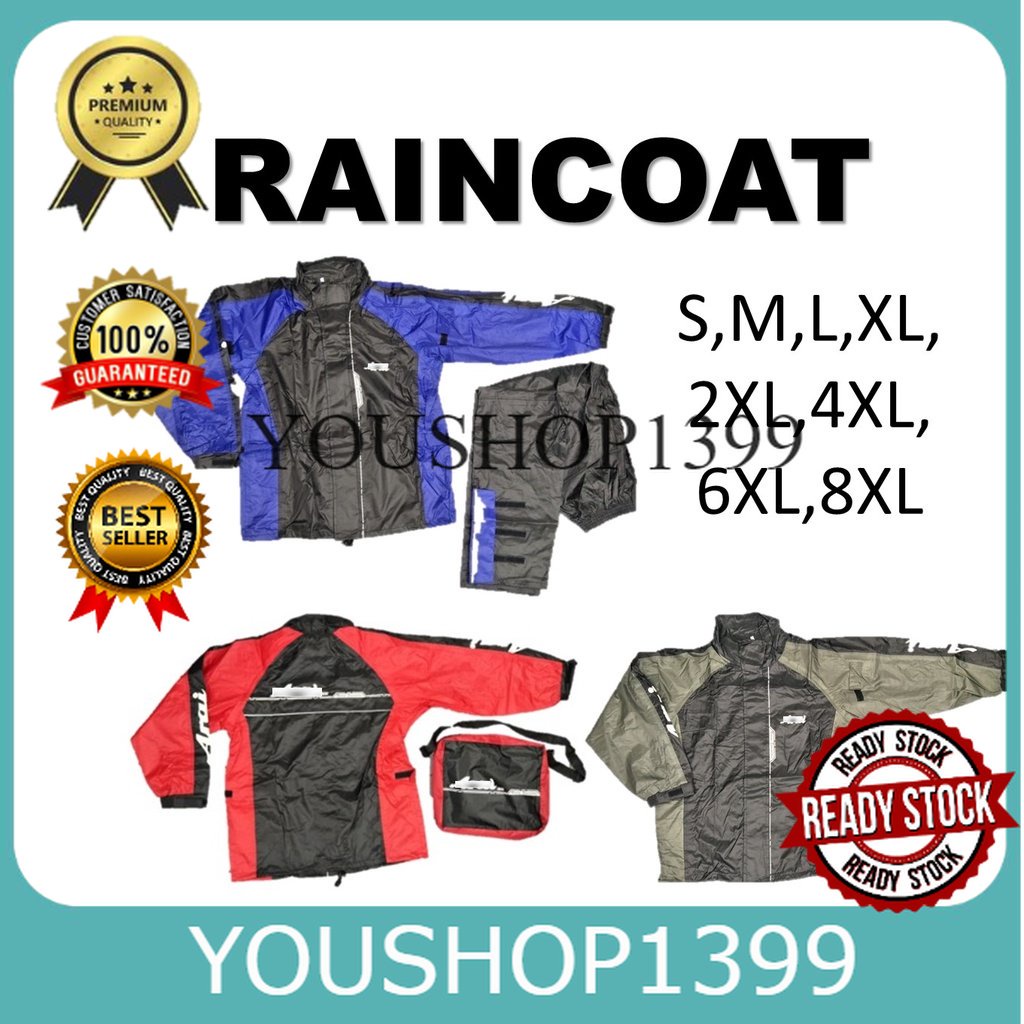 ARAI SPORT FIT RAINCOAT HIGH QUALITY WATERPROOF BAJU HUJAN RAIN SUIT ...