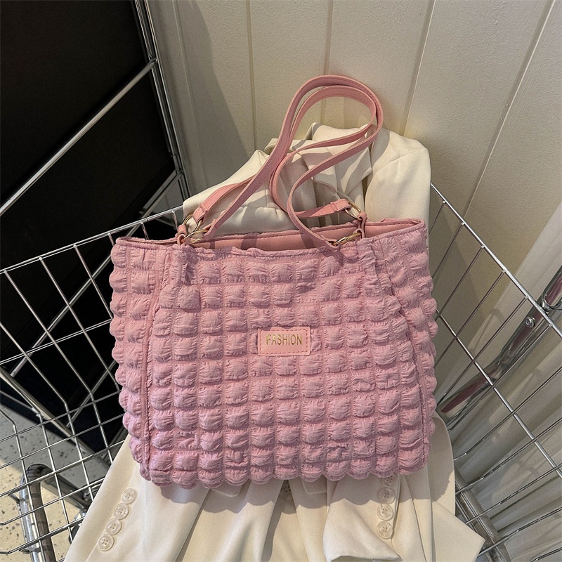 Bubble Tote Bag Pleated Shoulder Bag Cloud Puff Bag Large-capacity Bag ...