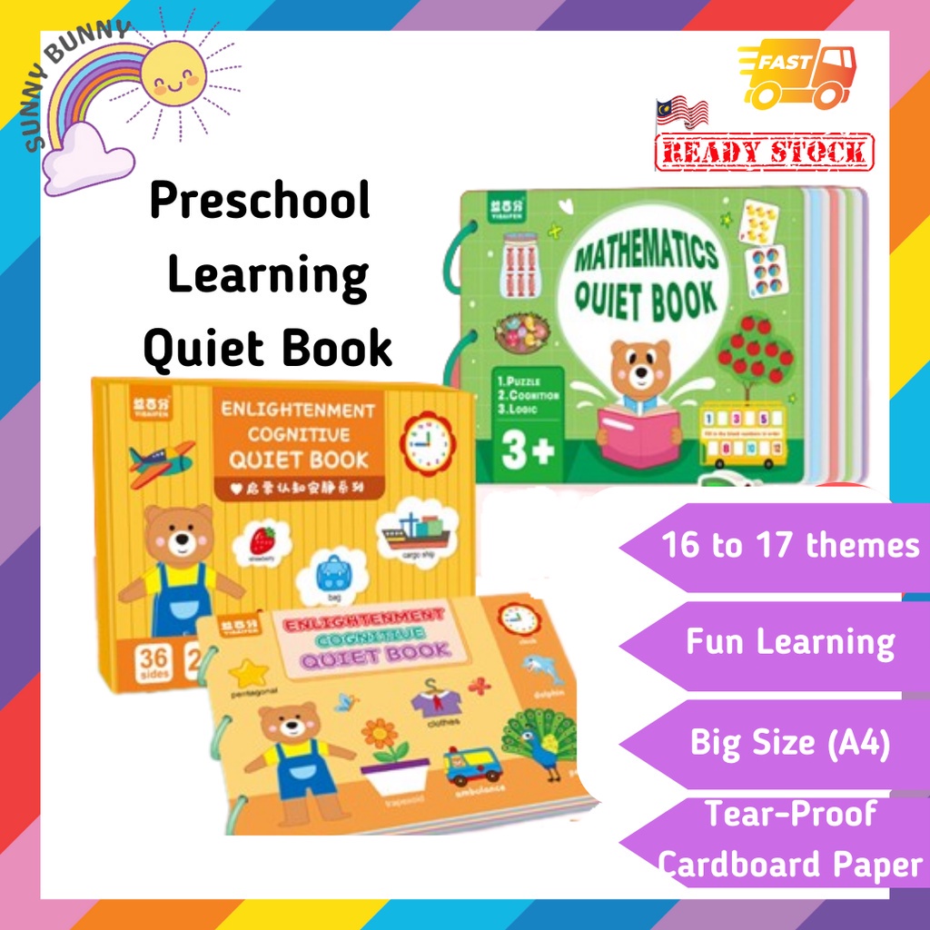 Kids Busy Book Quiet Book Mathematic Cognitive Early Education Belajar ...