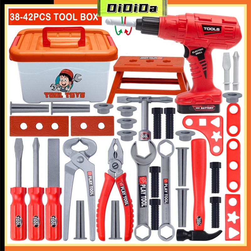 Kids Tool Set with Power Toy Children's Family Toy Oolbox Set ...