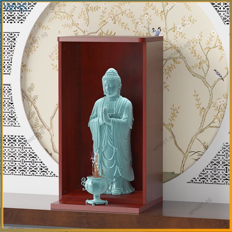 Buddha altar deity consecration table home shrine with door double door ...