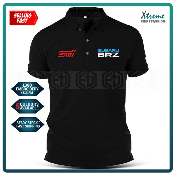 Polo T Shirt Subaru BRZ STi Sulam WRC Turbo Rally Tuning Extreme Casual ...