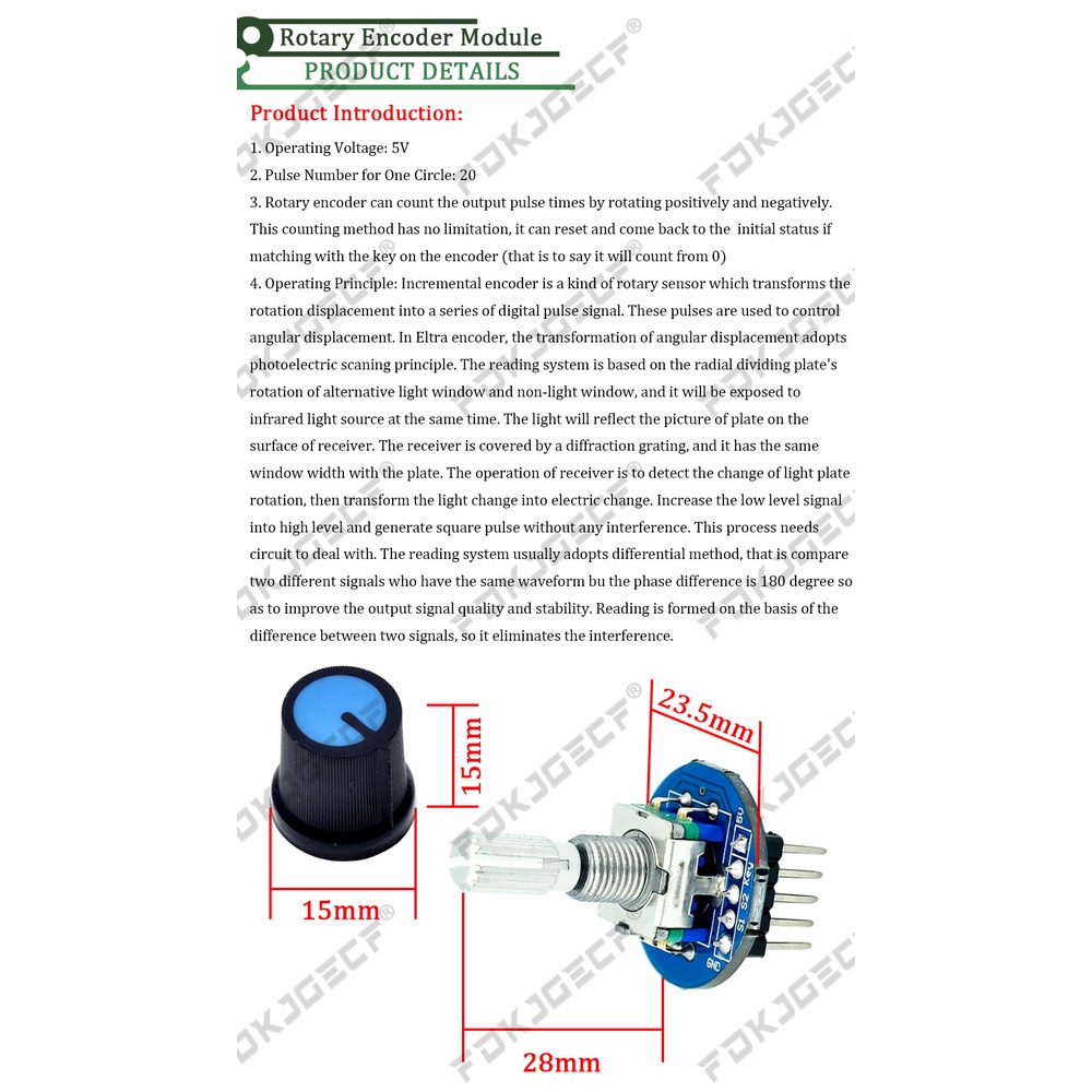 360 Degrees Rotary Encoder Module Rotary Potentiometer Analog Knob ...