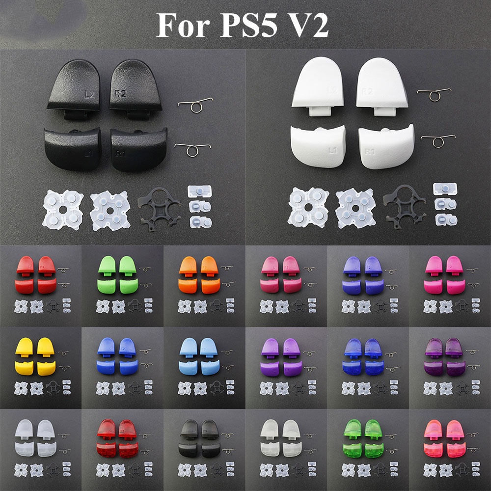 For PS5 V2.0 BDM-020 Controller L1 R1 L2 R2 Button Kit With Rubber ...