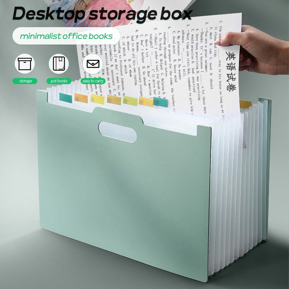 Desktop File Organizer Box Expanding File Folder Multilayer Extra Thick ...