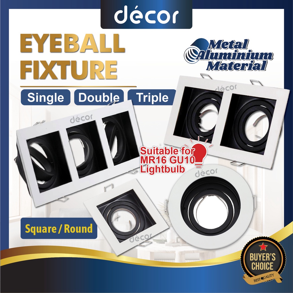 LED Eyeball Casing Fixture GU10 MR16 Black White Downlight Casing ...