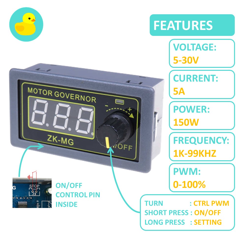 PWM DC Motor Speed Controller 150W 5V-30V 5A With Display | Shopee Malaysia