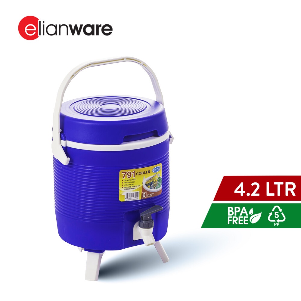 Elianware 4.2Ltr Handle Round Camping Outdoor Portable Cooler Box ...