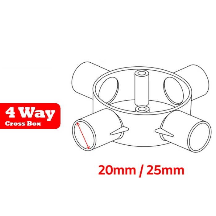 PVC Conduit Pipe Fitting Accessories 20mm 25mm 1 2 3 4 Way Box Tee ...
