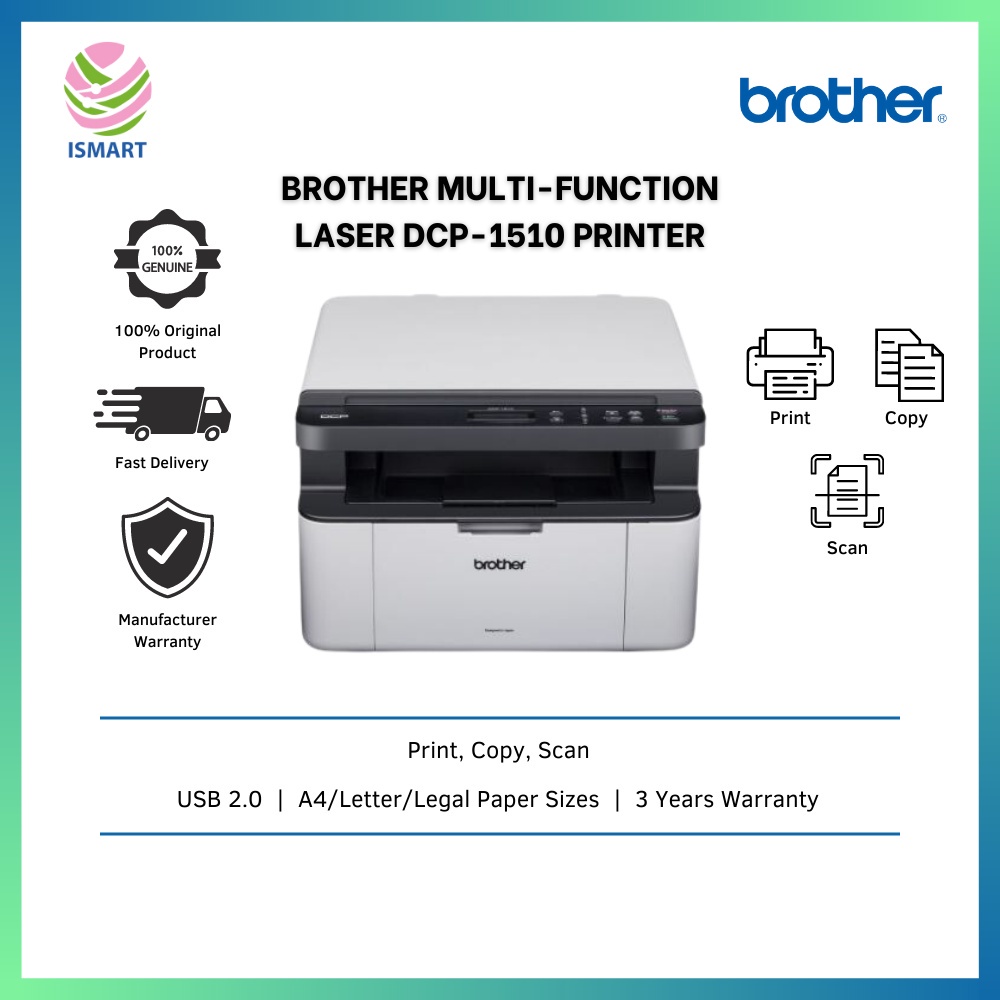 Brother Printer DCP-1510 Multi-function Monochrome Laser ( Print, Scan ...