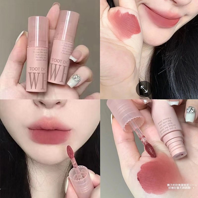 Toot Dodo Velvet Lip Gloss Small Round Tube Not Easy To Fade Moisturize ...