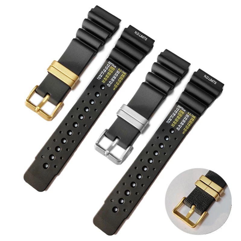 20mm 22mm 24mm Resin Strap N.D.LIMITS Diver Rubber Metal Gold Ring ...