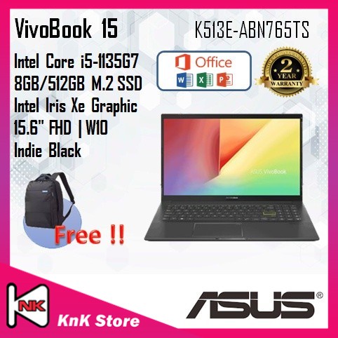 ASUS VivoBook 15 K513E-ABN765TS 15.6" FHD Laptop Indie Black ( Intel i5 ...
