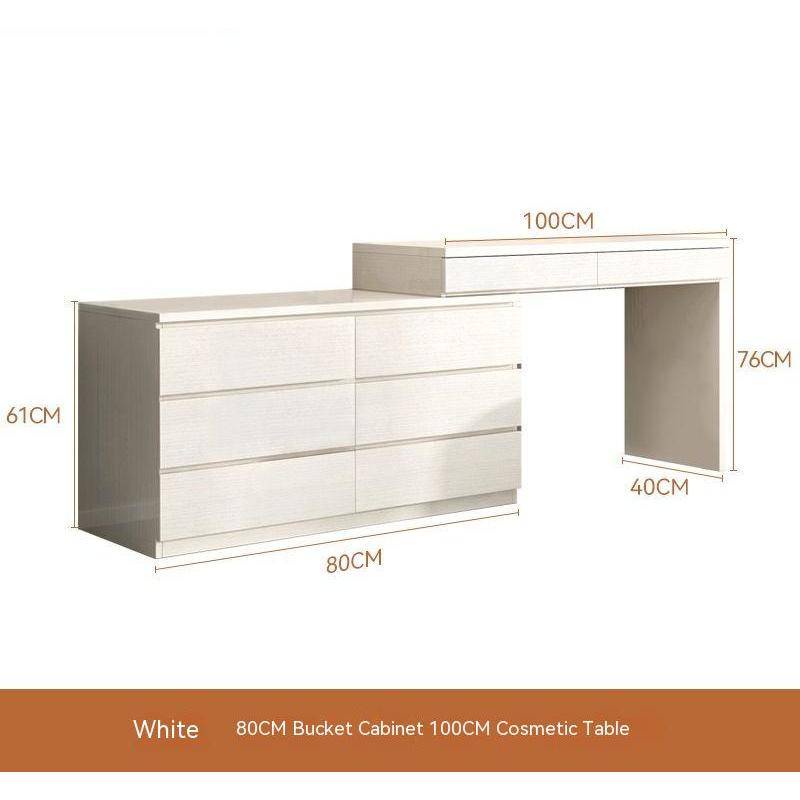 L-shaped dressing table, simple cream series dressing table drawer type ...