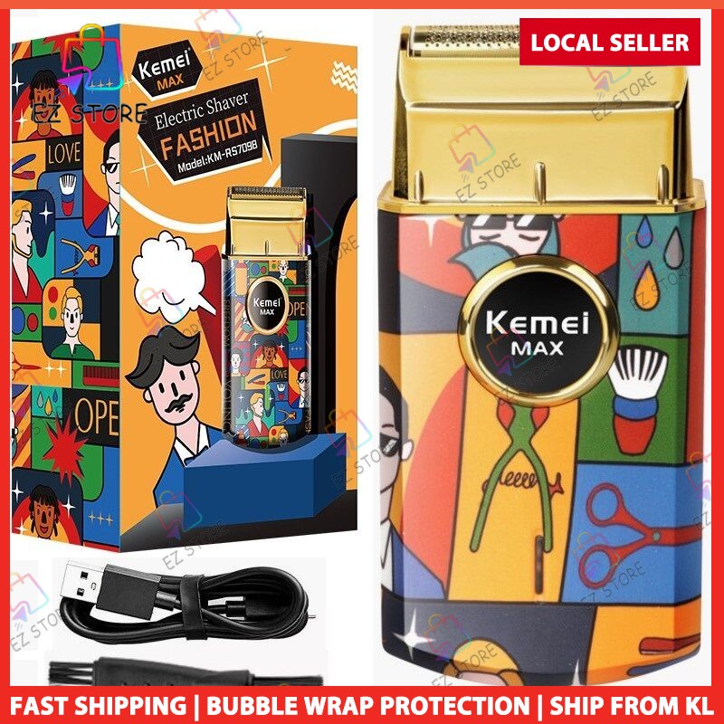 Kemei KM-RS7098 Uno cordless Single Foil Shaver Style Craft Graffiti ...