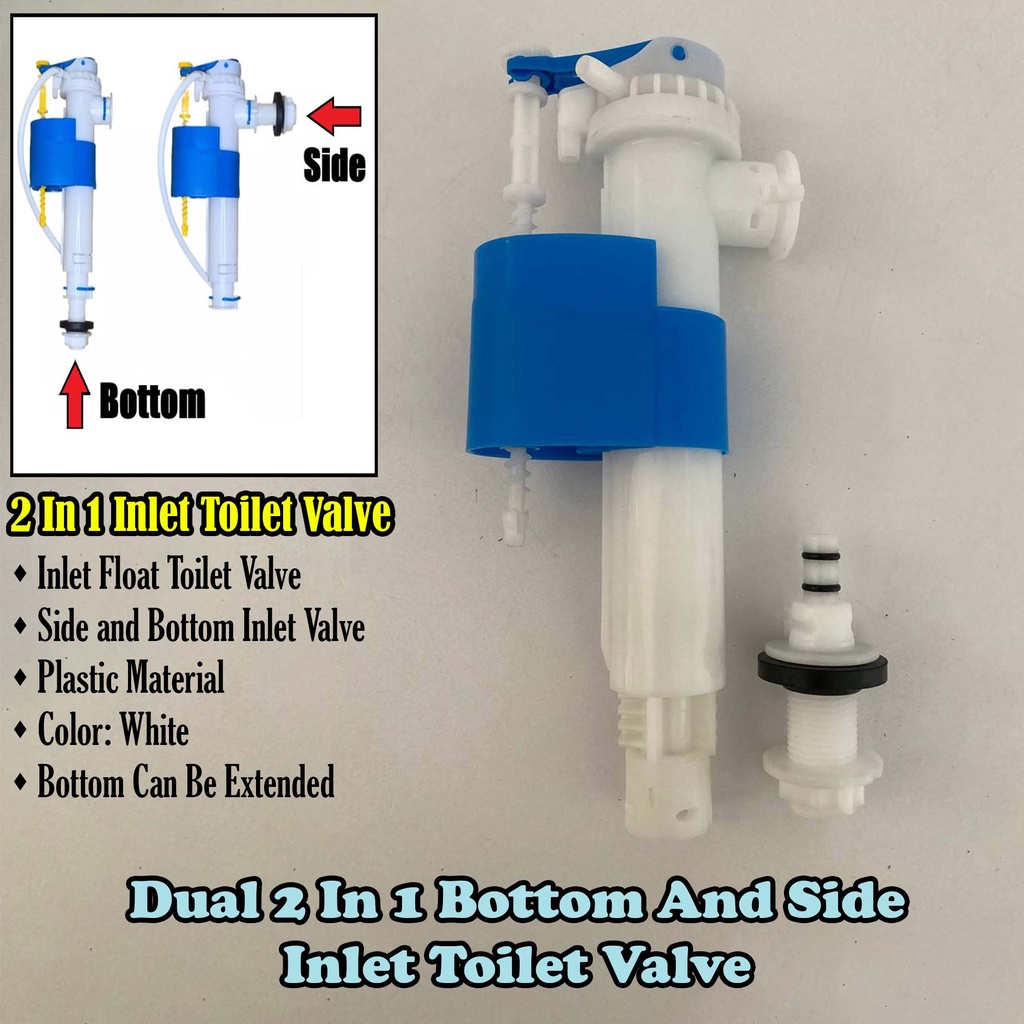 Adjustable Dual 2 In 1 Bottom And Side Inlet Toilet Valve For Toilet ...