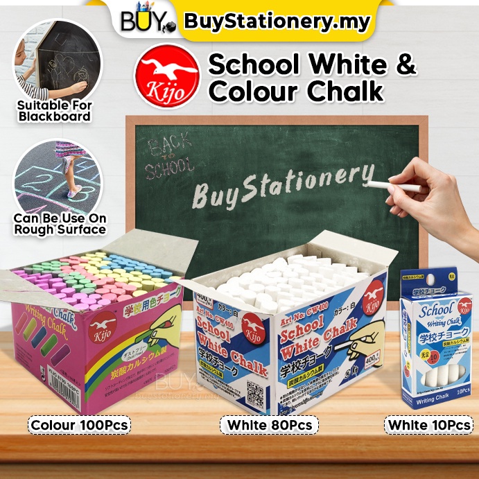 Kijo White Colour Chalk Kapur Tulis School Writing Blackboard - (Box ...