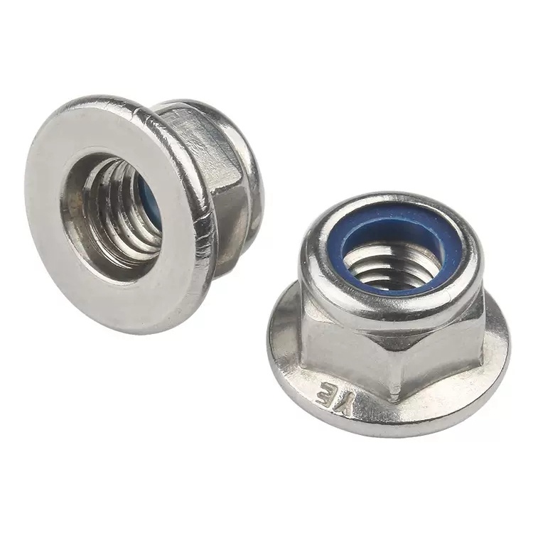 [KZS] Sus316/304 Stainless Steel Nylon Flange Self-Locking Nut Flange Metal Self-Locking Nut ...