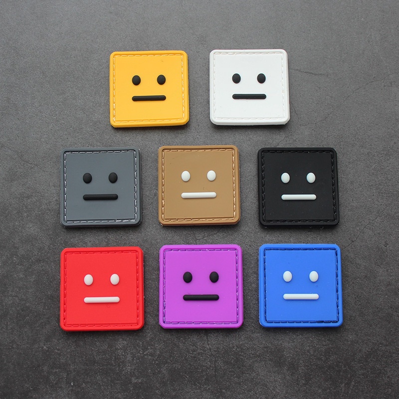 【Customized 】 PVC smiley face morale badge 3D Velcro Patch /Badges/armband/Emblem Decorative For ...