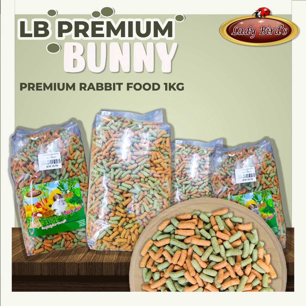 Lady BIrd's Premium Bunny Rabbit & Guinea Food Makanan Arnab ( 500g/1kg ...