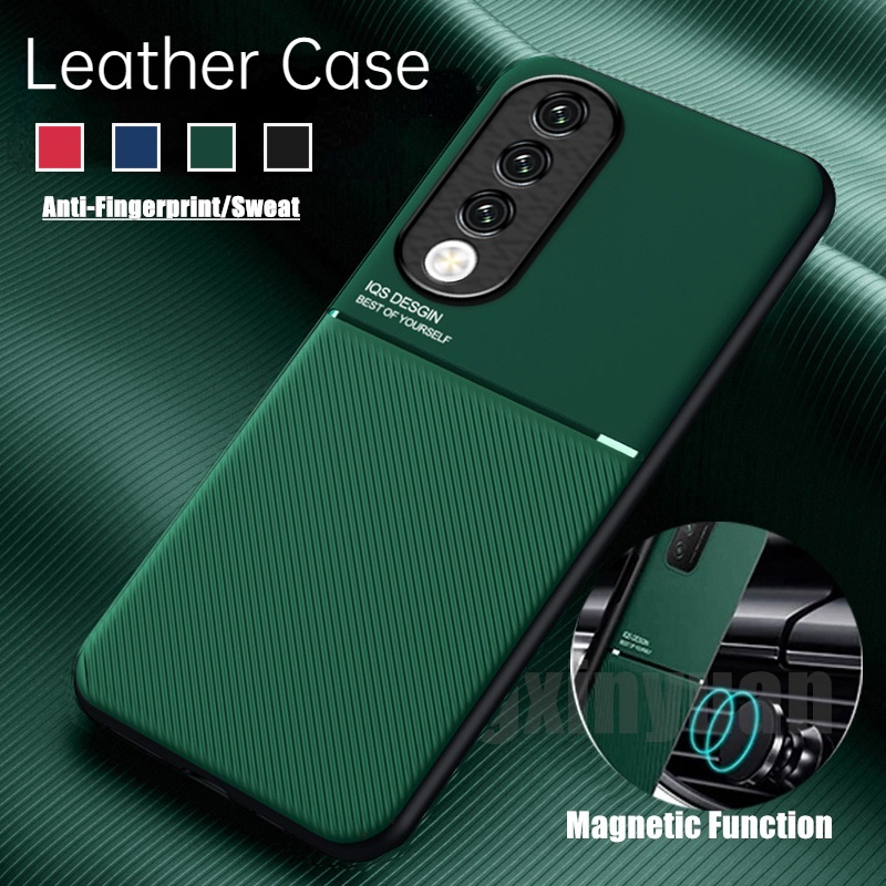 Leather texture Casing for Honor 90 Pro 5G 2023 Phone Case Magnetic Car Holder Shockproof Cover ...