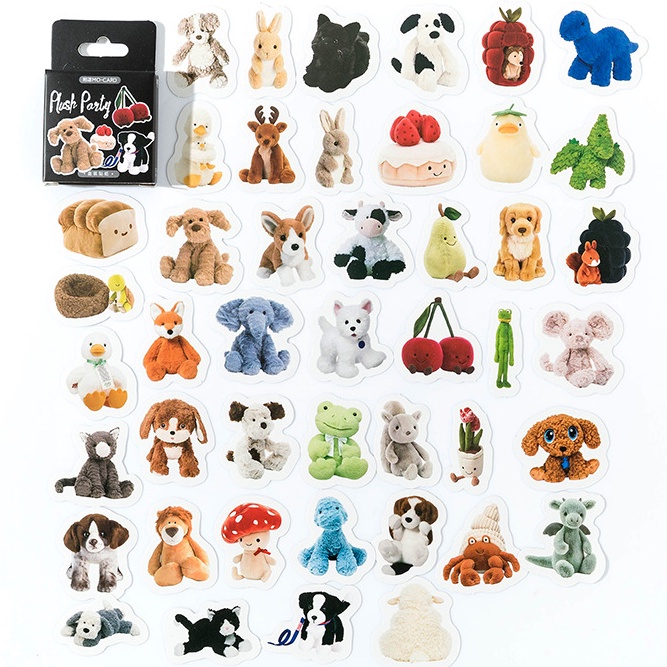 Cdaily|45pcs Cute Animal Boxed Stickers Cartoon Handbook Stickers DIY ...