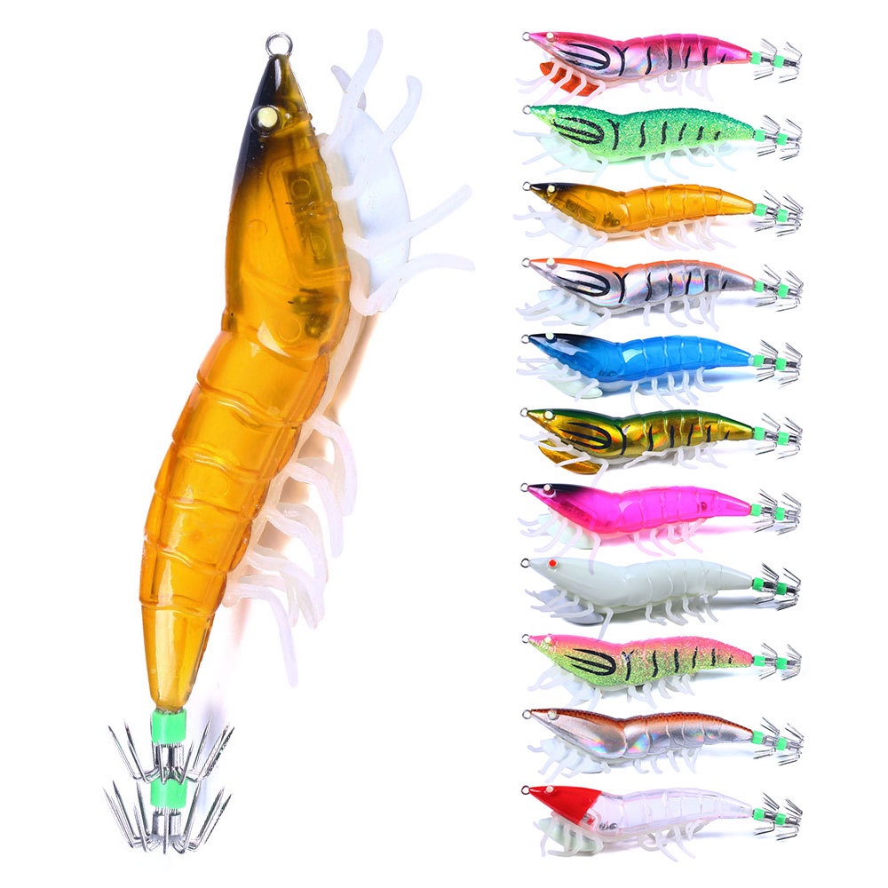 3D HYBRID SHRIMP EGI Lure 115mm 20g For Fishing Squid Jigs Octopus Calamar Cuttlefish Lure ...
