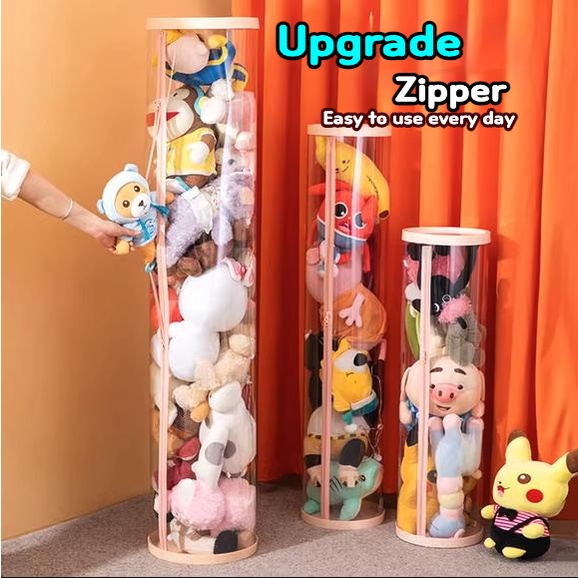 【24H shiping】90-150cm Upgraded Zipper Doll Storage Bucket Plush Toy ...
