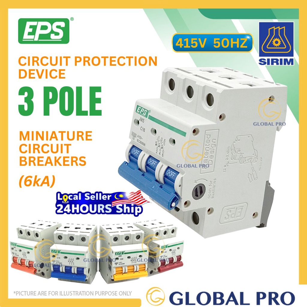 [SIRIM] EPS 3 POLE MCB Three Pole Miniature Circuit Breaker MCB DIN ...