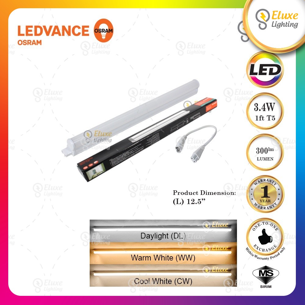 OSRAM LEDVANCE GEN3 [1FT/2FT/3FT/4FT] [3.4W/6.5W/9.6W/13W] LED T5 BATTEN | Shopee Malaysia