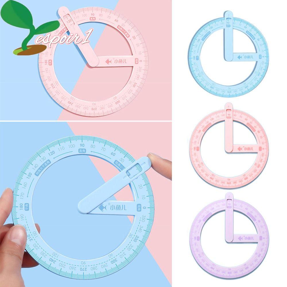ESPOIR Activity Ruler, 360 Degree Rotation Plastic Pointer Protractor ...