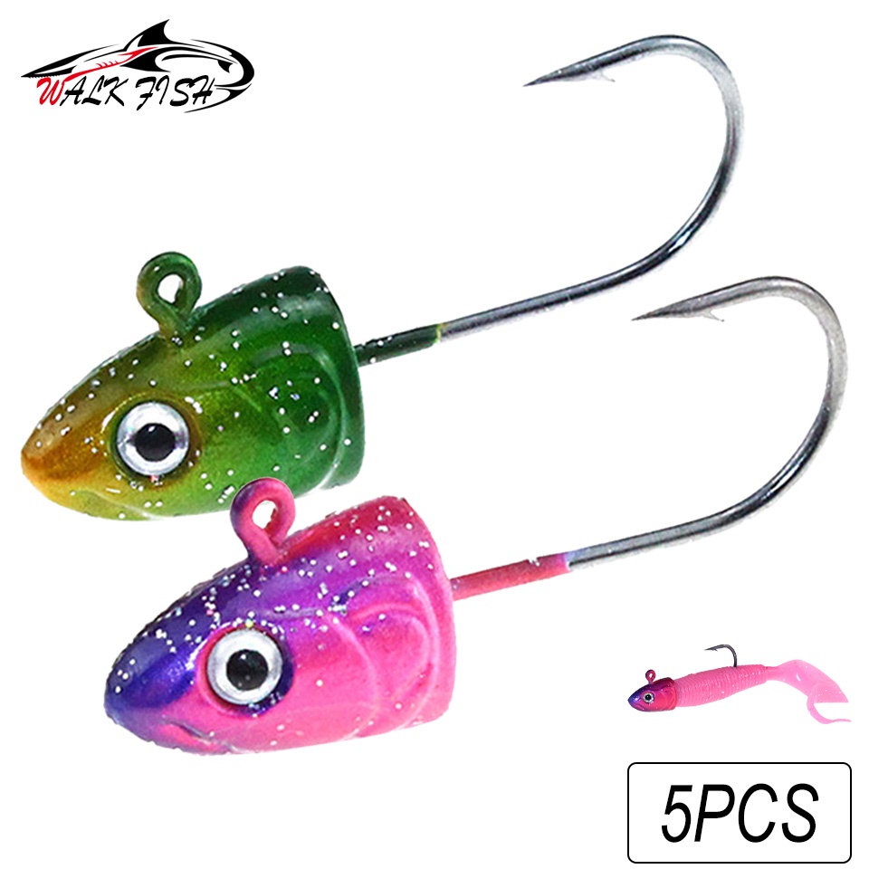 WALK FISH 5PCS/Lot Lead Head Hook 3.5g 5g 7g 10g Jigging Fishing Hook ...