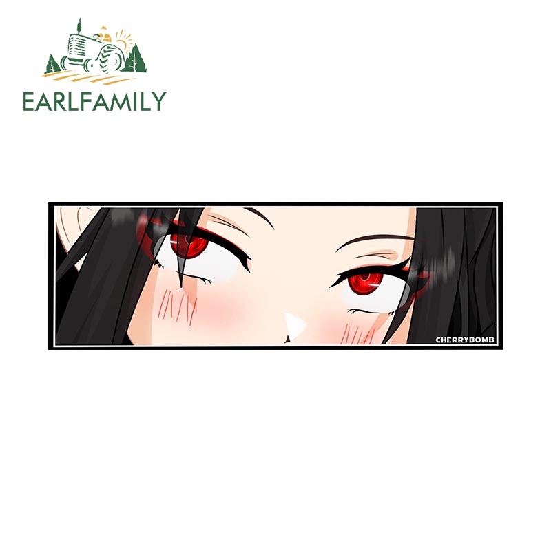 EARLFAMILY 13cm x 4.2cm Anime Eyes Slap Car Sticker Amusing Personality ...