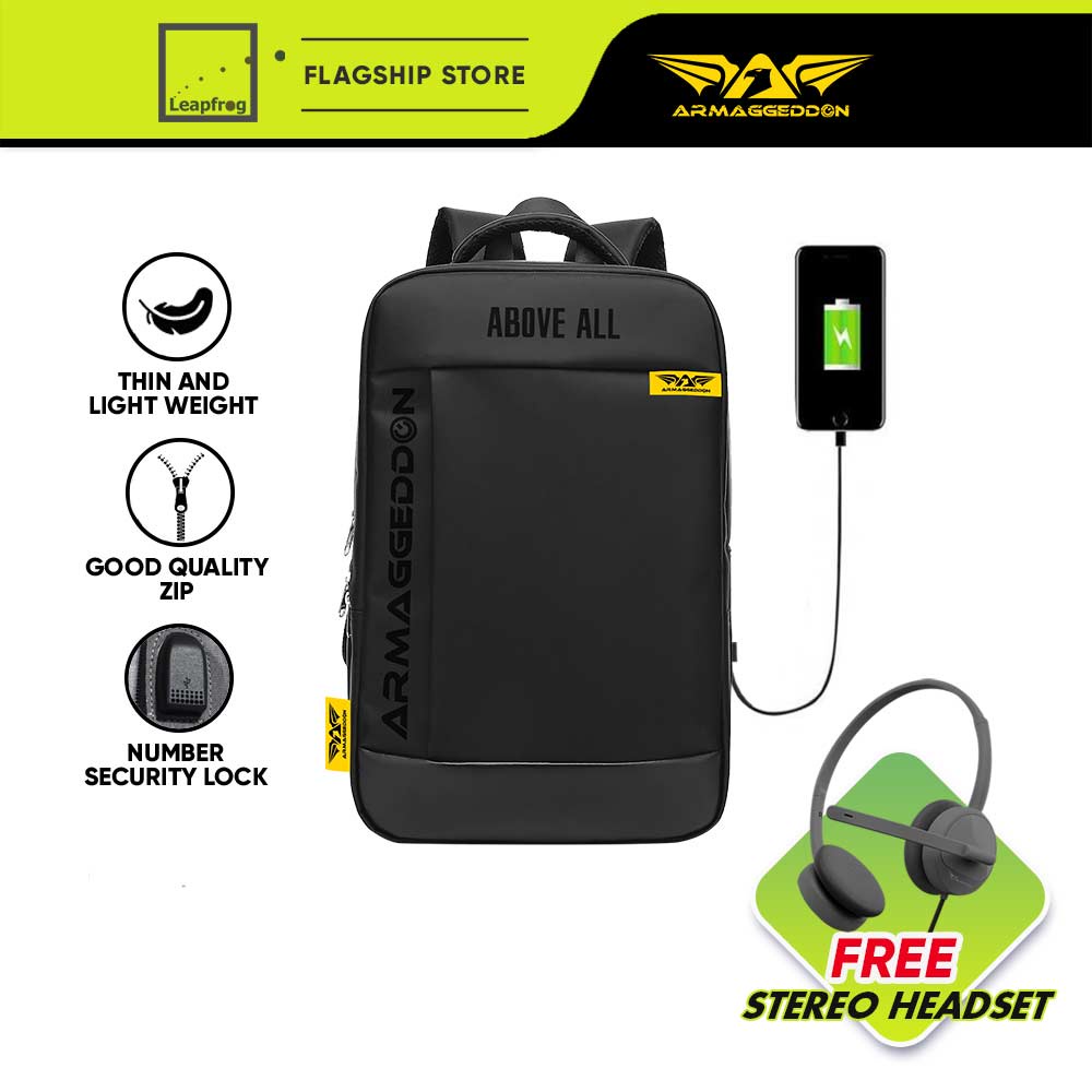 Armaggeddon Shield 7 Anti-Theft Laptop Backpack | Free Stereo Headset ...