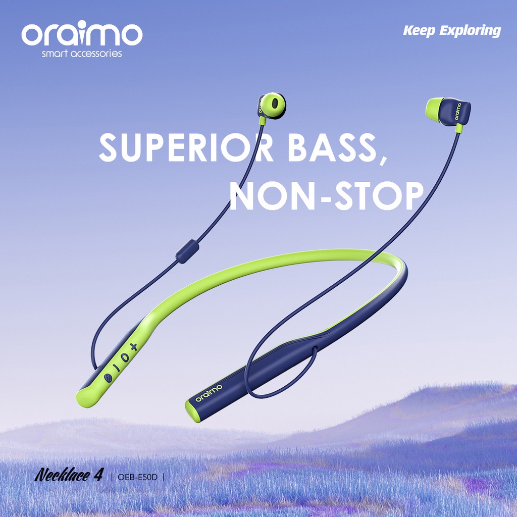 ORAIMO Neckband Sport Bluetooth In Ear Heavy Bass Earbuds Wireless ...