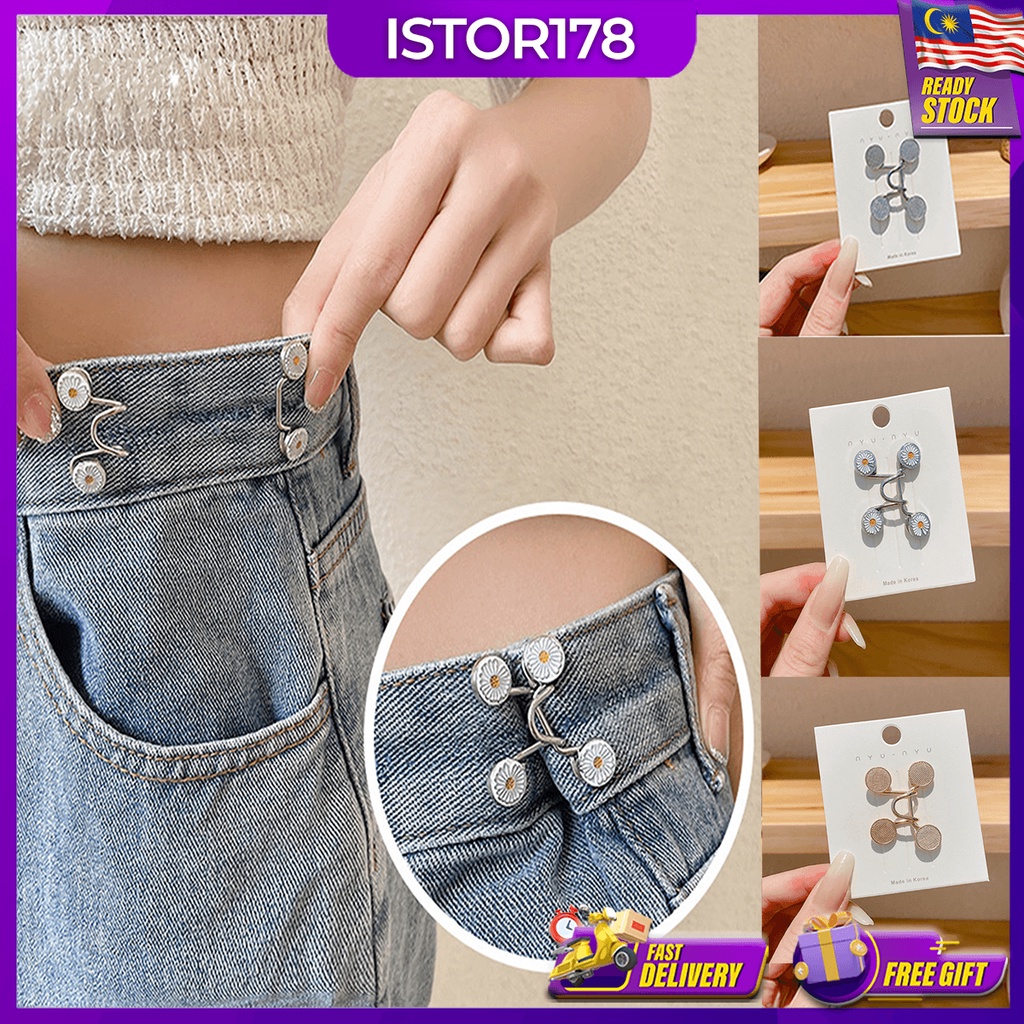 ISTOR😺FASHION PANTS WAIST BROOCH JEANS WAIST BUCKLE NEEDLE KERONGSANG ...