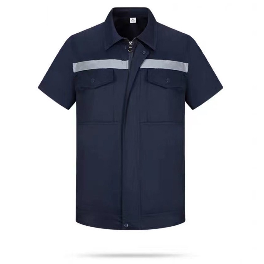 Summer PPE Safety Jacket Work Cotton Workwear Safe Shirt Short Sleeve ...