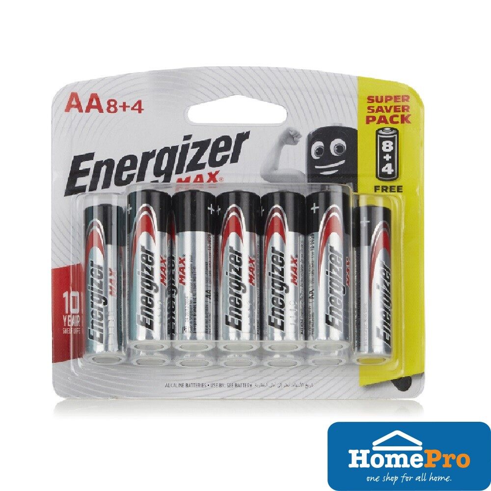 Energizer Alkaline Battery Max 8AA+4AA E91BP8+4R | Shopee Malaysia